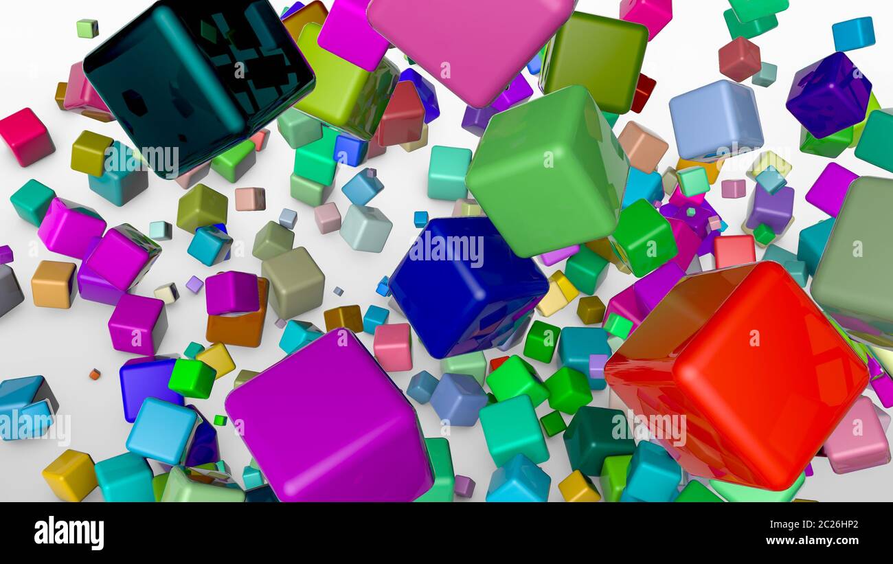 3d rendering multi colored cubes hi-res stock photography and images ...