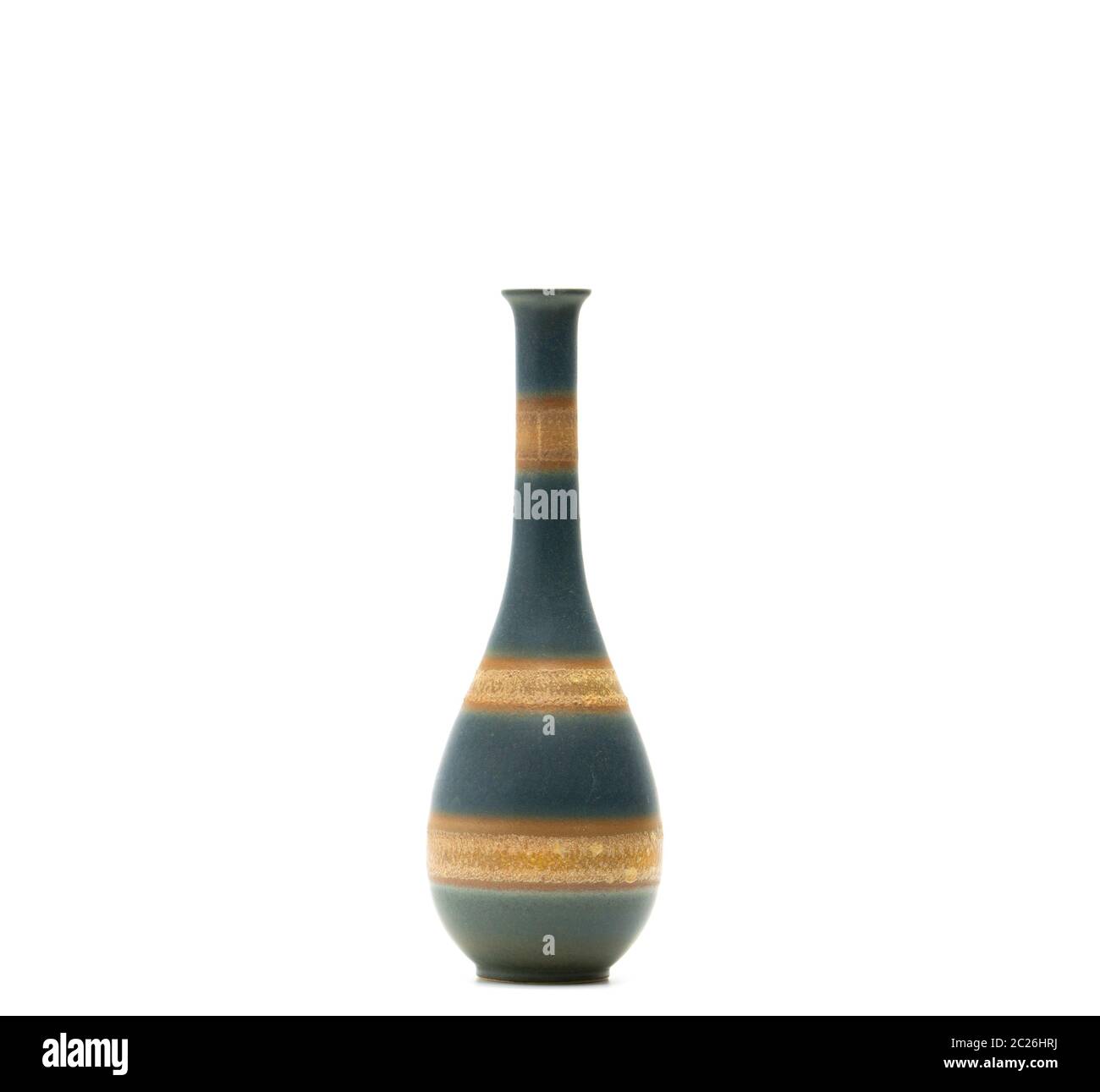 Modern pottery vase with beautiful patterns isolated on white ...