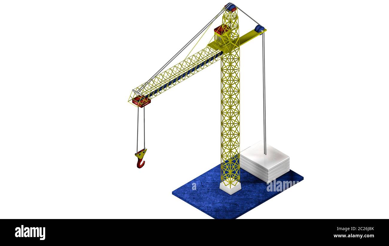 model of a toy crane. 3D rendering Stock Photo - Alamy