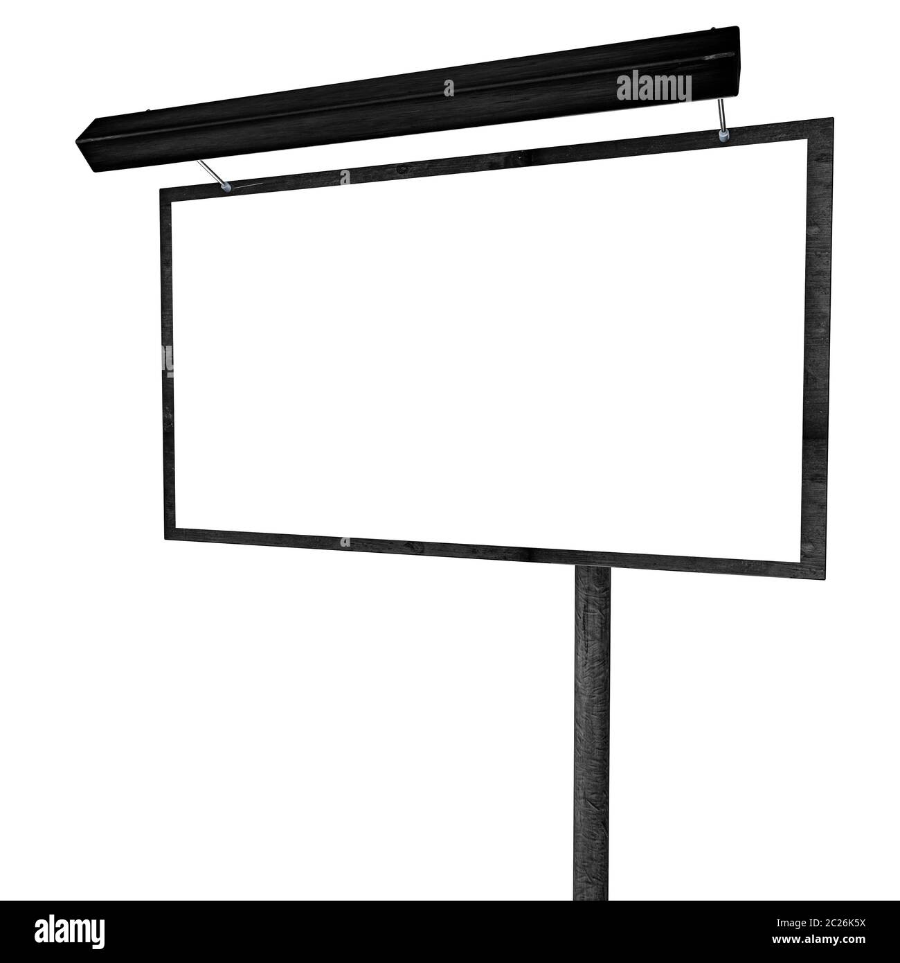 pure advertising banner on a column with a backlight. mockup on a white ...