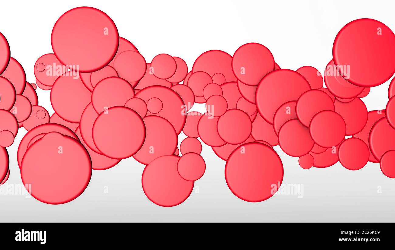red circles on a white background. illustration. 3d rendering Stock ...