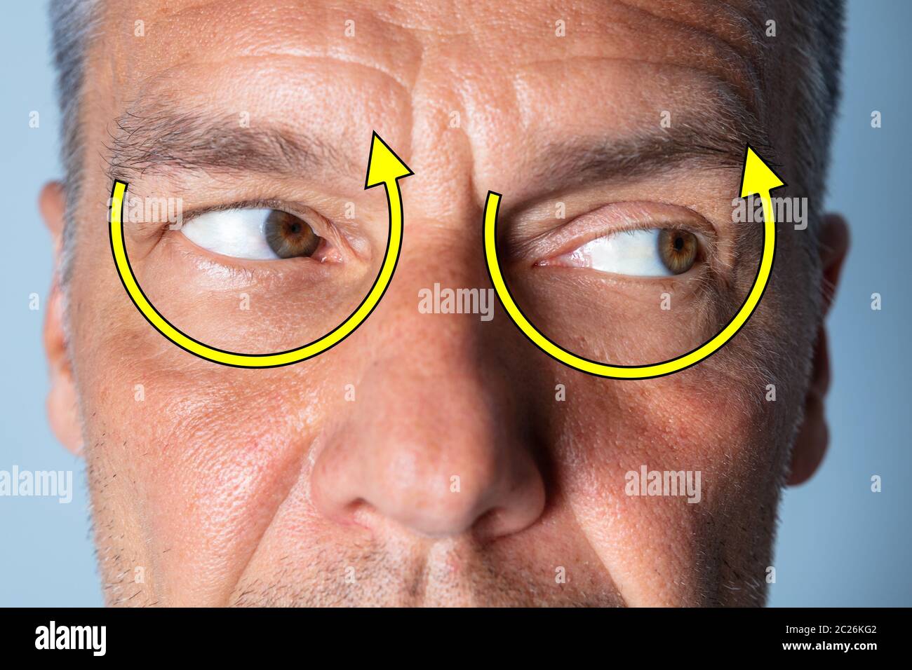 Man Doing Shifting Eye Exercise To Improve Vision Stock Photo - Alamy
