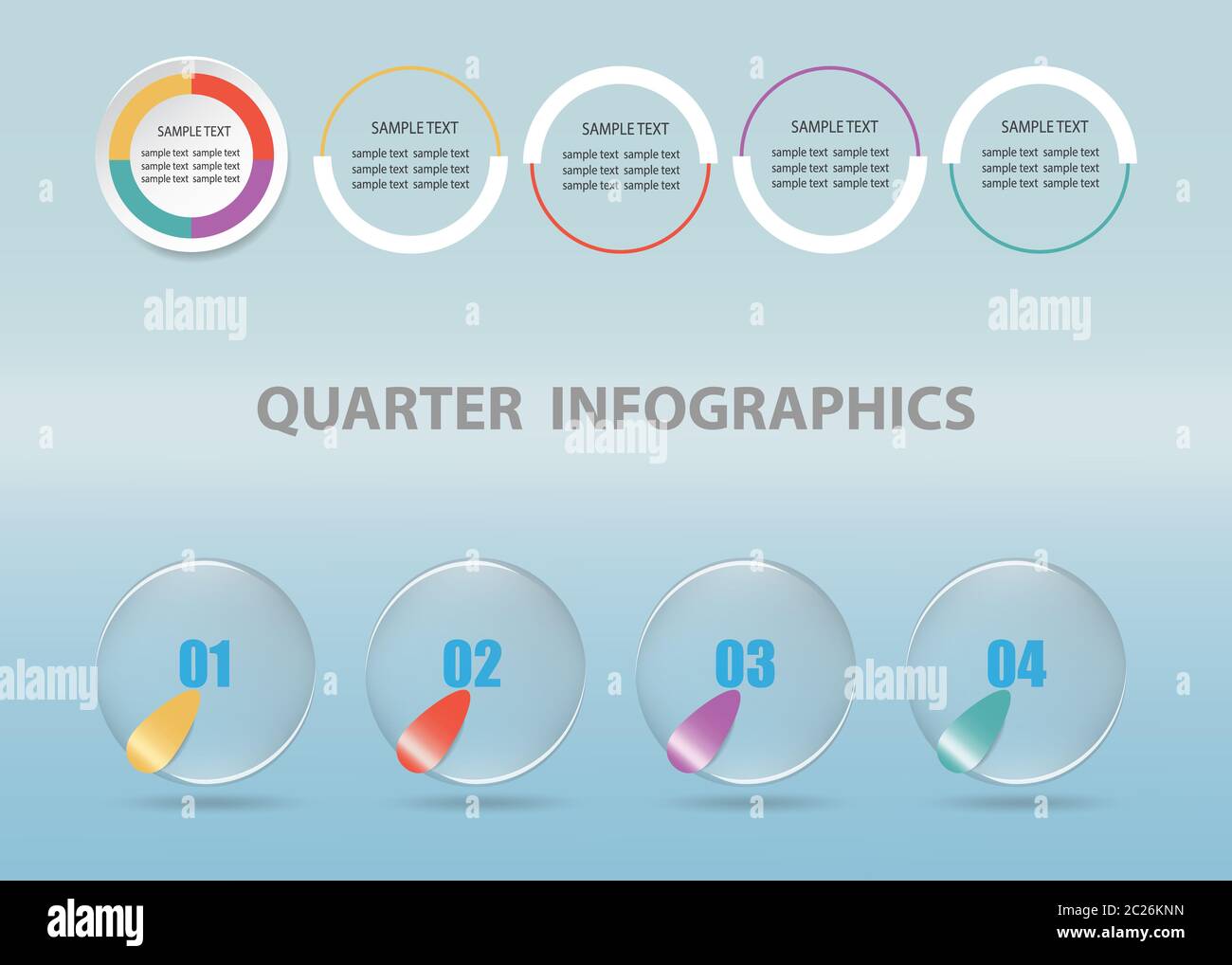 Quarter infographics template vector ready for your text Stock Photo ...