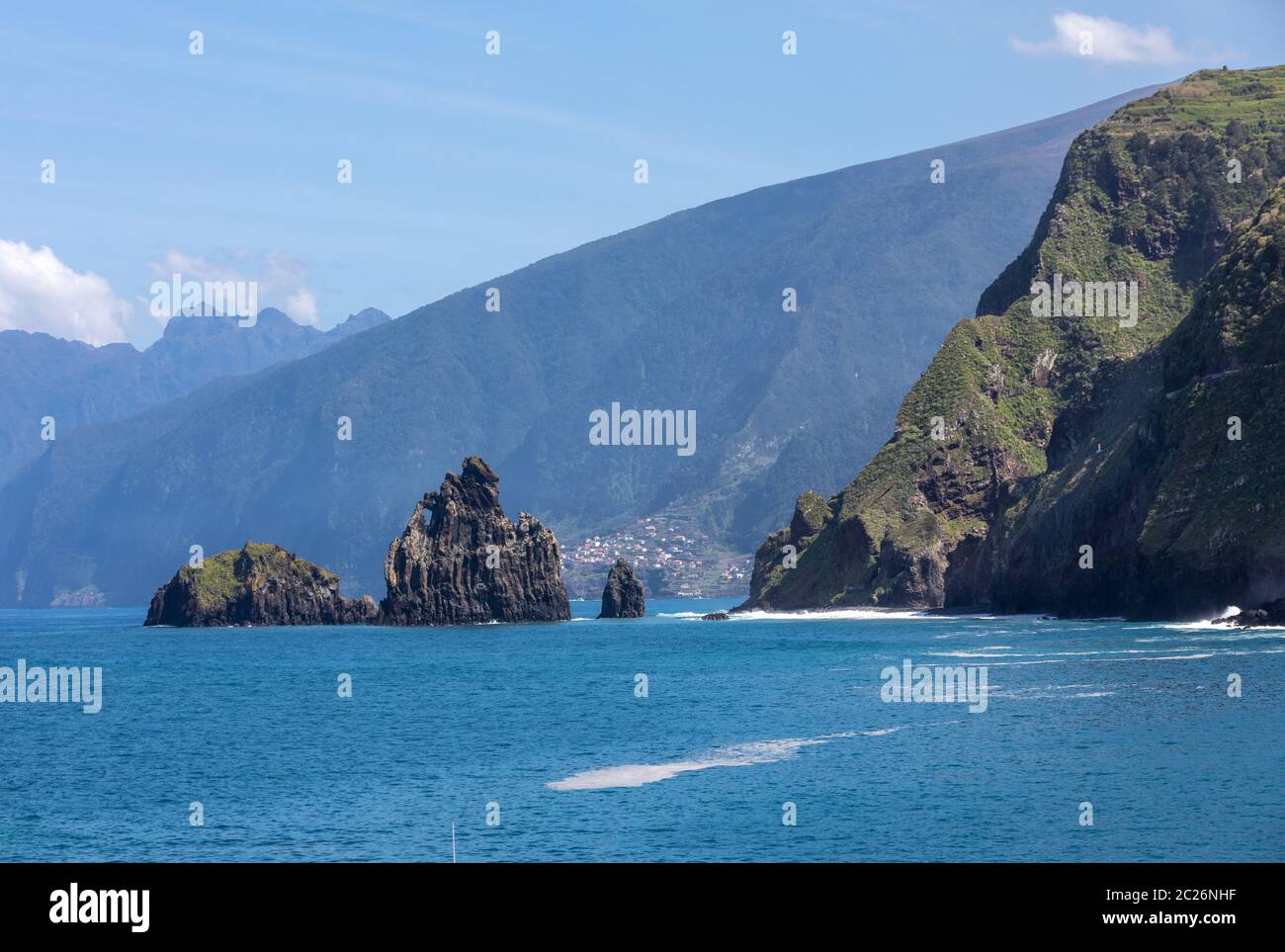 Coastline in Porto Moniz on Madeira Island. Portugal Stock Photo - Alamy