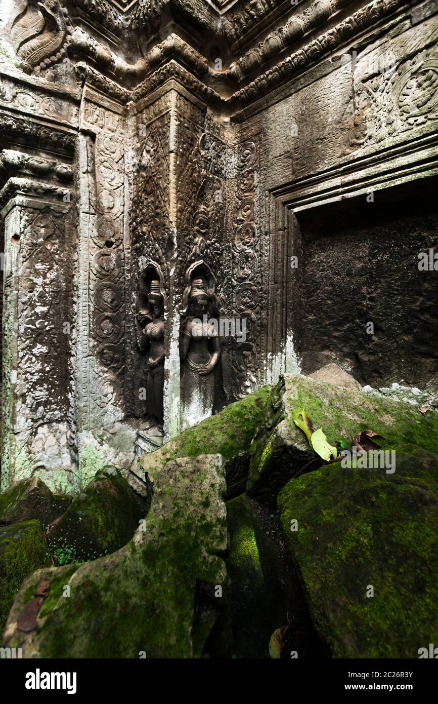 Courtyard of Ta Prohm Temple, Rajavihara (royal monastery), Ancient ...