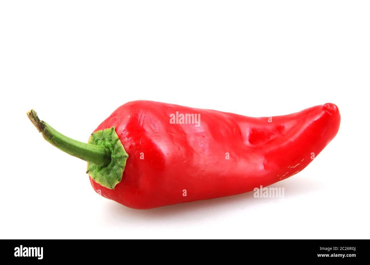 Close-Up Of Red Chili Pepper Against White Background Stock Photo - Alamy