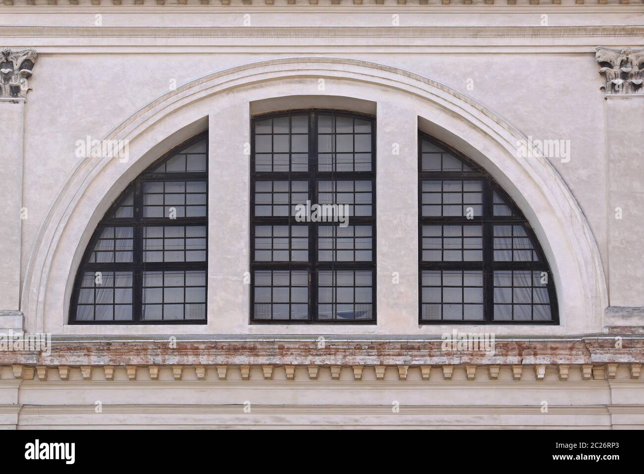 Modern Arch Three Part Window in Venice Italy Stock Photo - Alamy