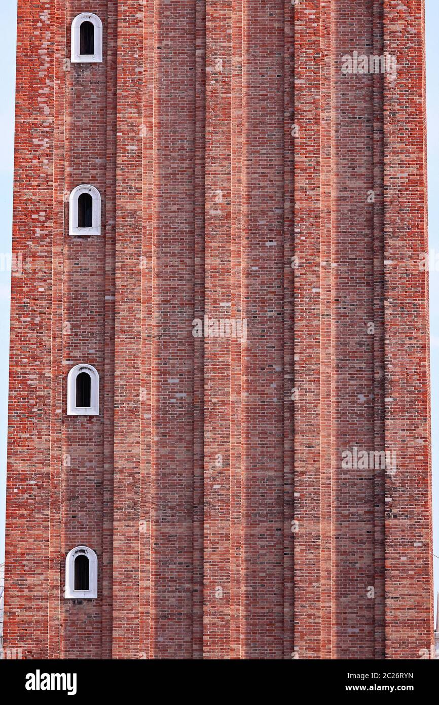 Tall Red Brick Tower in Venice Italy Stock Photo - Alamy