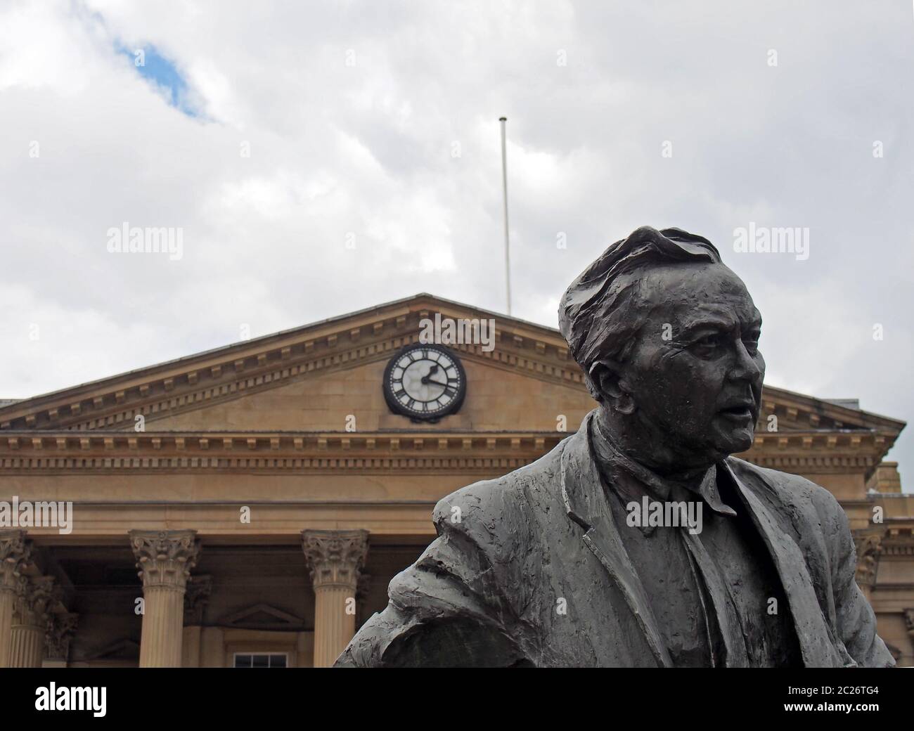 Statue of former Prime Minister founder of the Open University, Harold ...