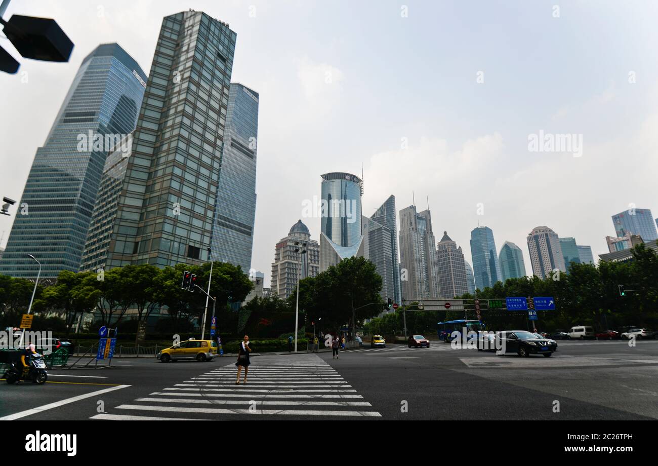 Shanghai skyscrapers in Pudong district. China Stock Photo - Alamy
