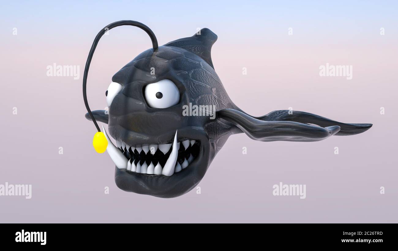 3d model of angler fish. 3d render Stock Photo - Alamy