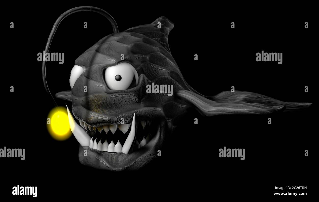 3d model of angler fish. 3d render Stock Photo - Alamy