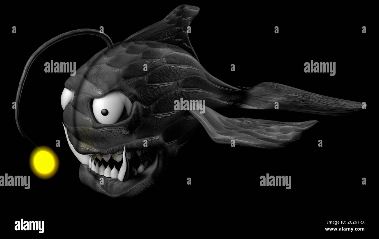 3d model of angler fish. 3d render Stock Photo - Alamy