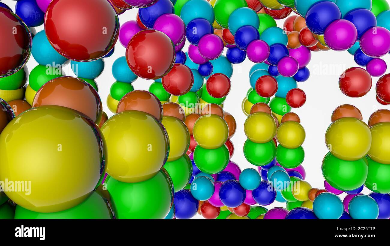 background from multi-colored spheres. Abstract rainbow illustration ...