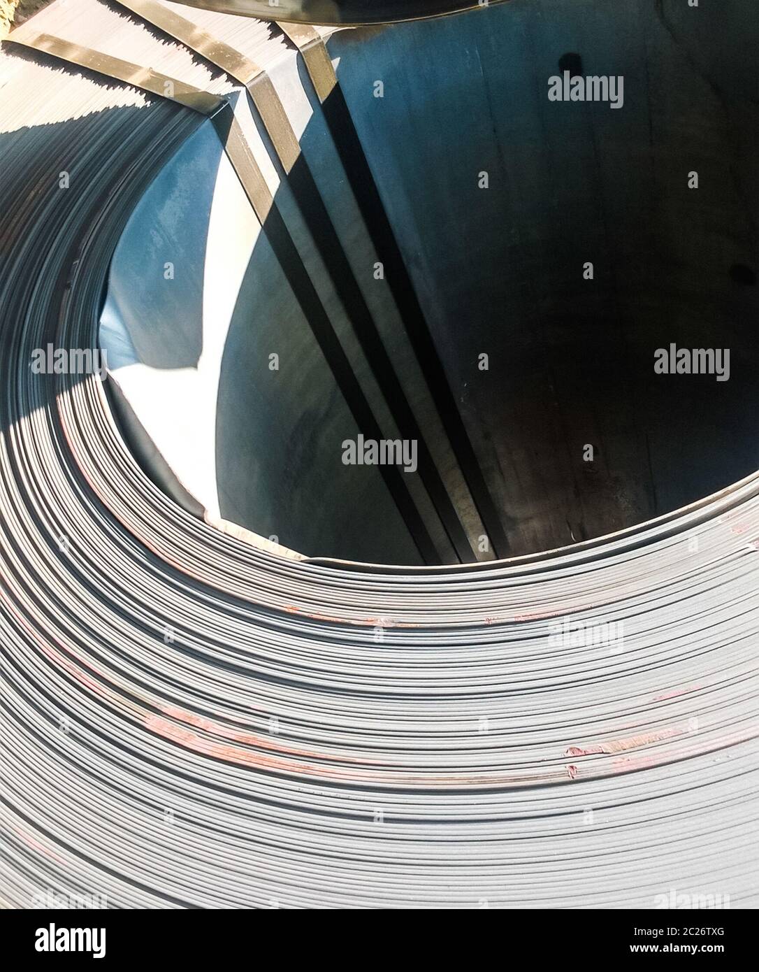 Steel sheets rolled up into rolls. Export Steel. Packing of steel for ...