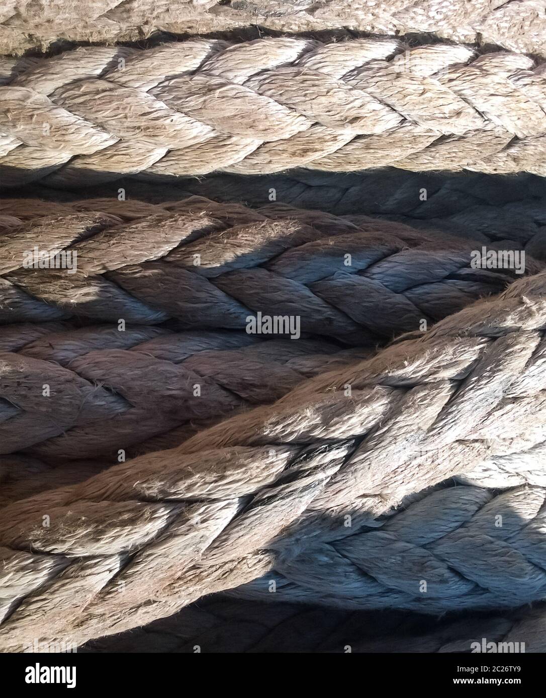 Port rope. Mooring rope. Rope for fastening ships and cargo Stock Photo ...