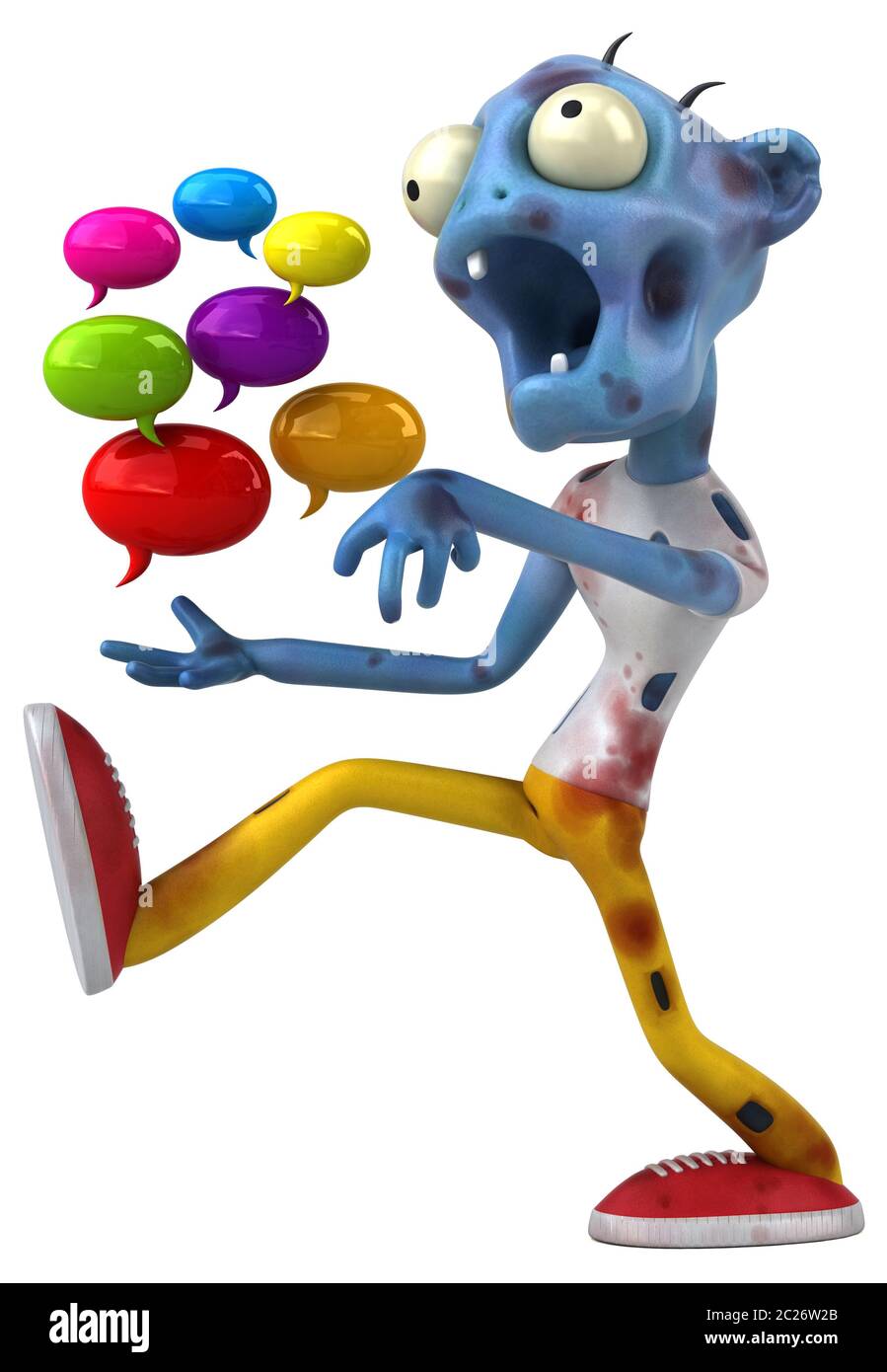 Fun zombie - 3D Illustration Stock Photo - Alamy