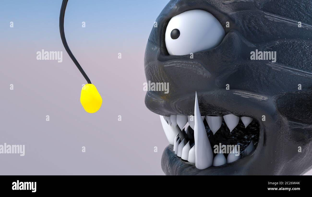 3d model of angler fish. 3d render Stock Photo - Alamy