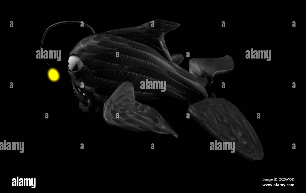 3d model of angler fish. 3d render Stock Photo - Alamy