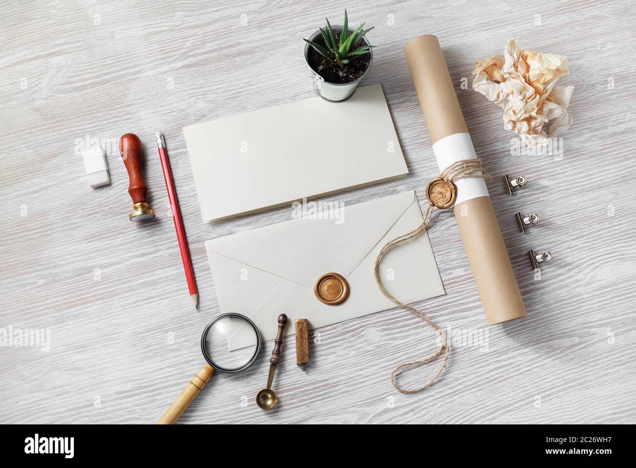 Retro stationery template Stock Photo - Alamy