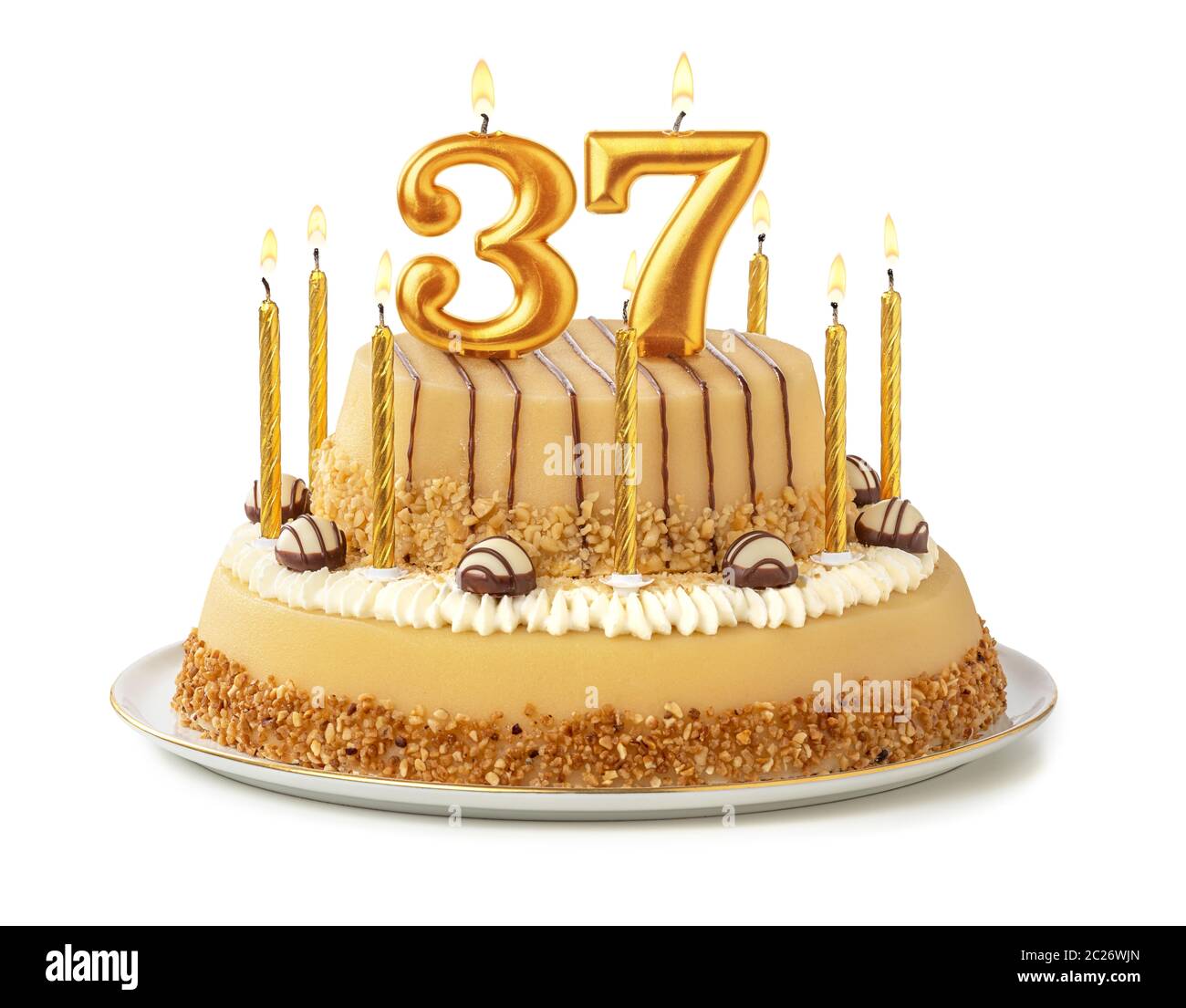 Birthday candle number 37 flame Cut Out Stock Images & Pictures - Alamy