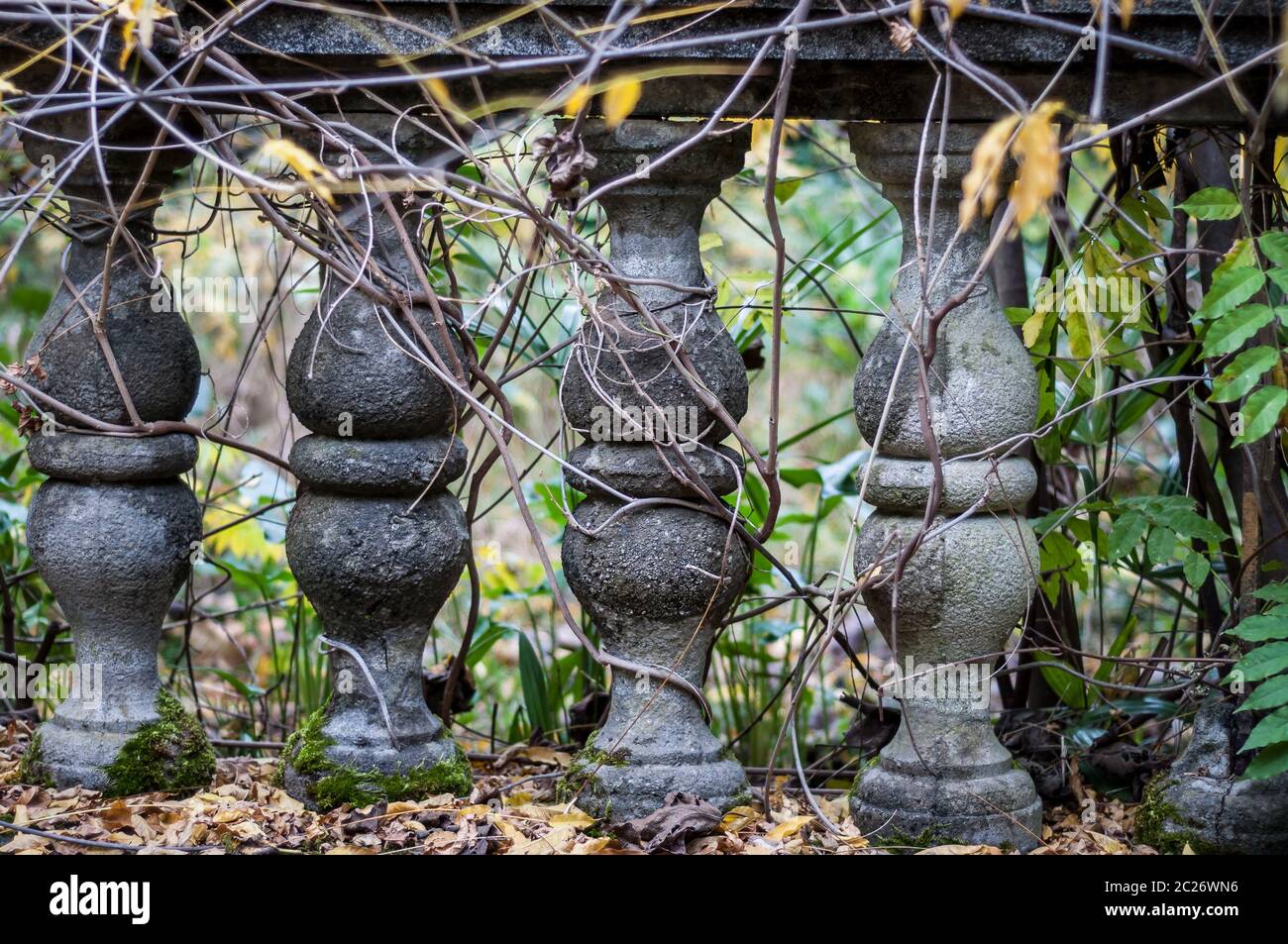 Balusters made of stone on the old historic staircase Stock Photo - Alamy