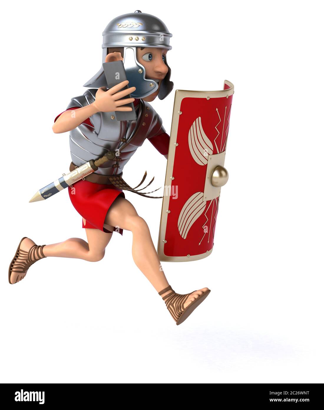 Fun roman soldier - 3D Illustration Stock Photo - Alamy