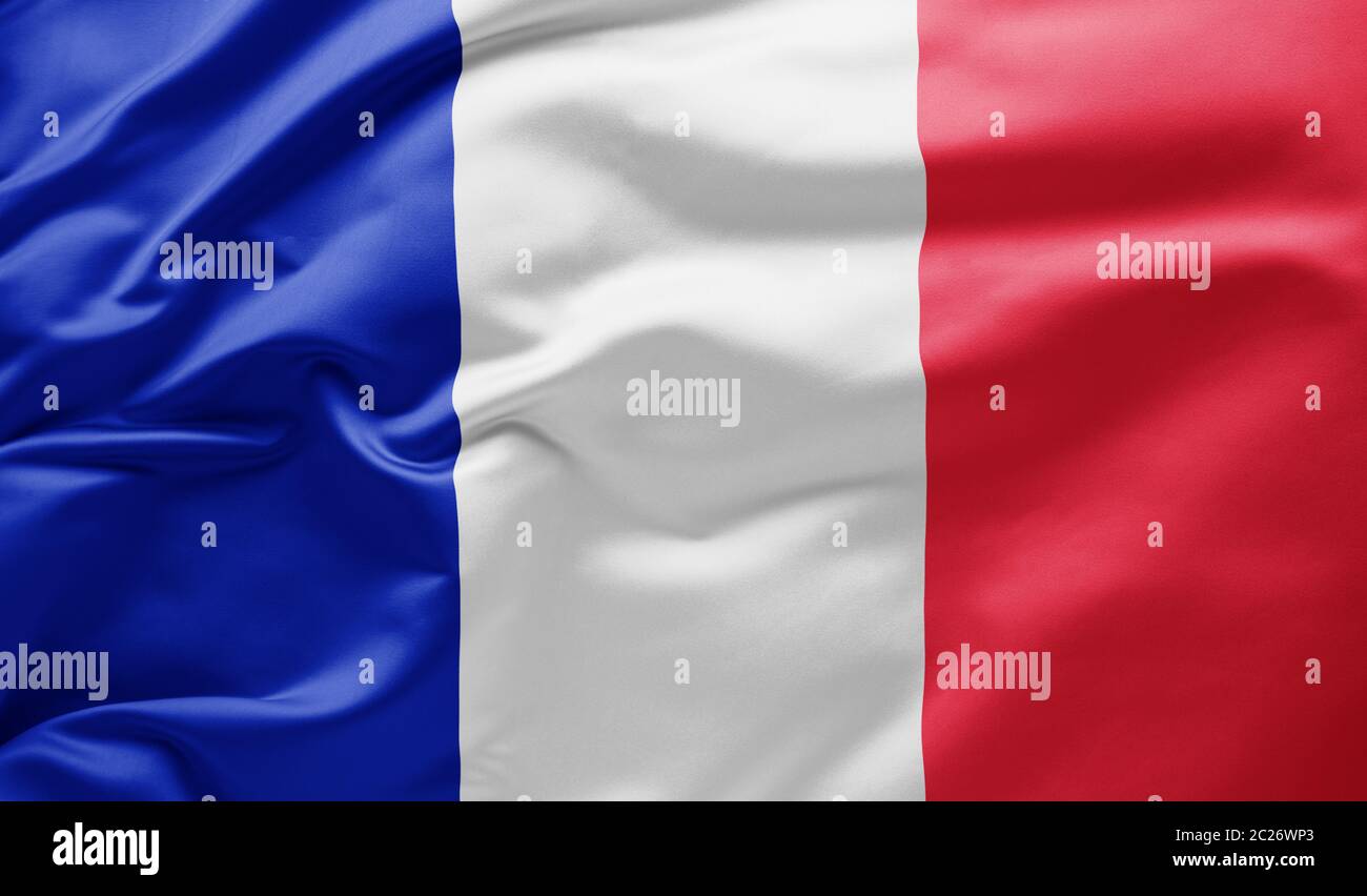 Waving national flag of France Stock Photo - Alamy