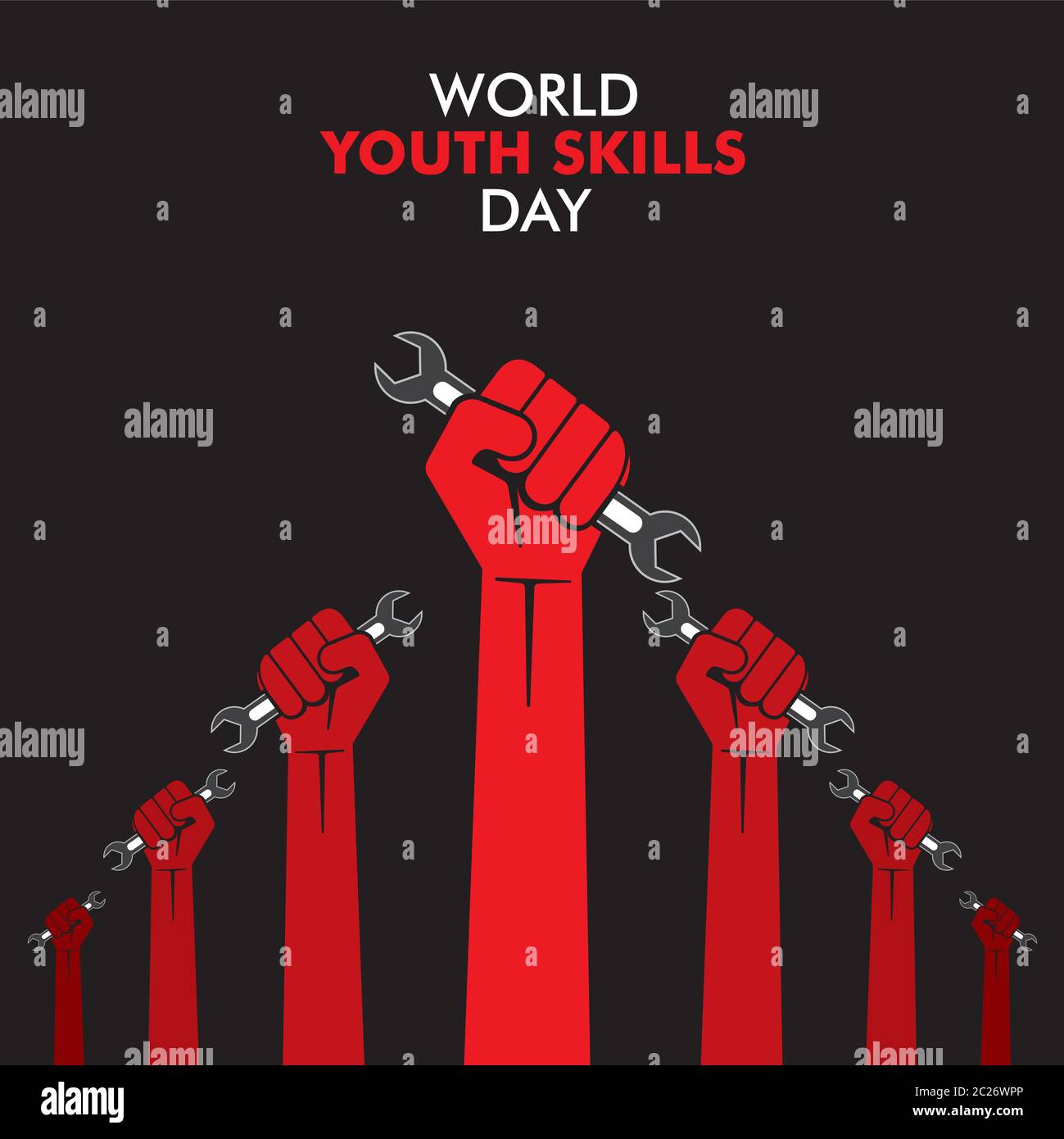 vector illustration of world youth skills day poster or banner design ...