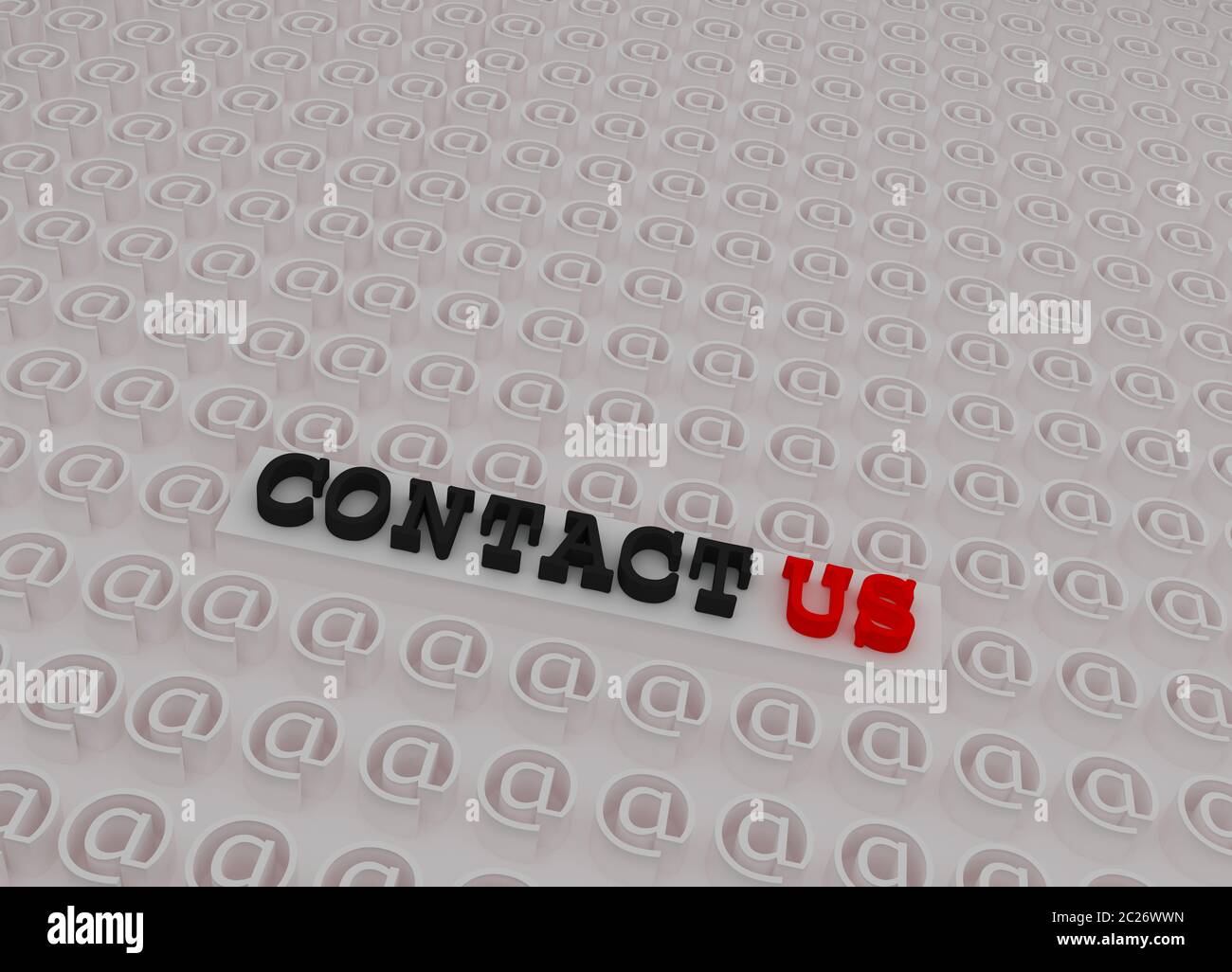 White 3d Contact us Text on Platform Inside 3d At Sign symbols Stock ...