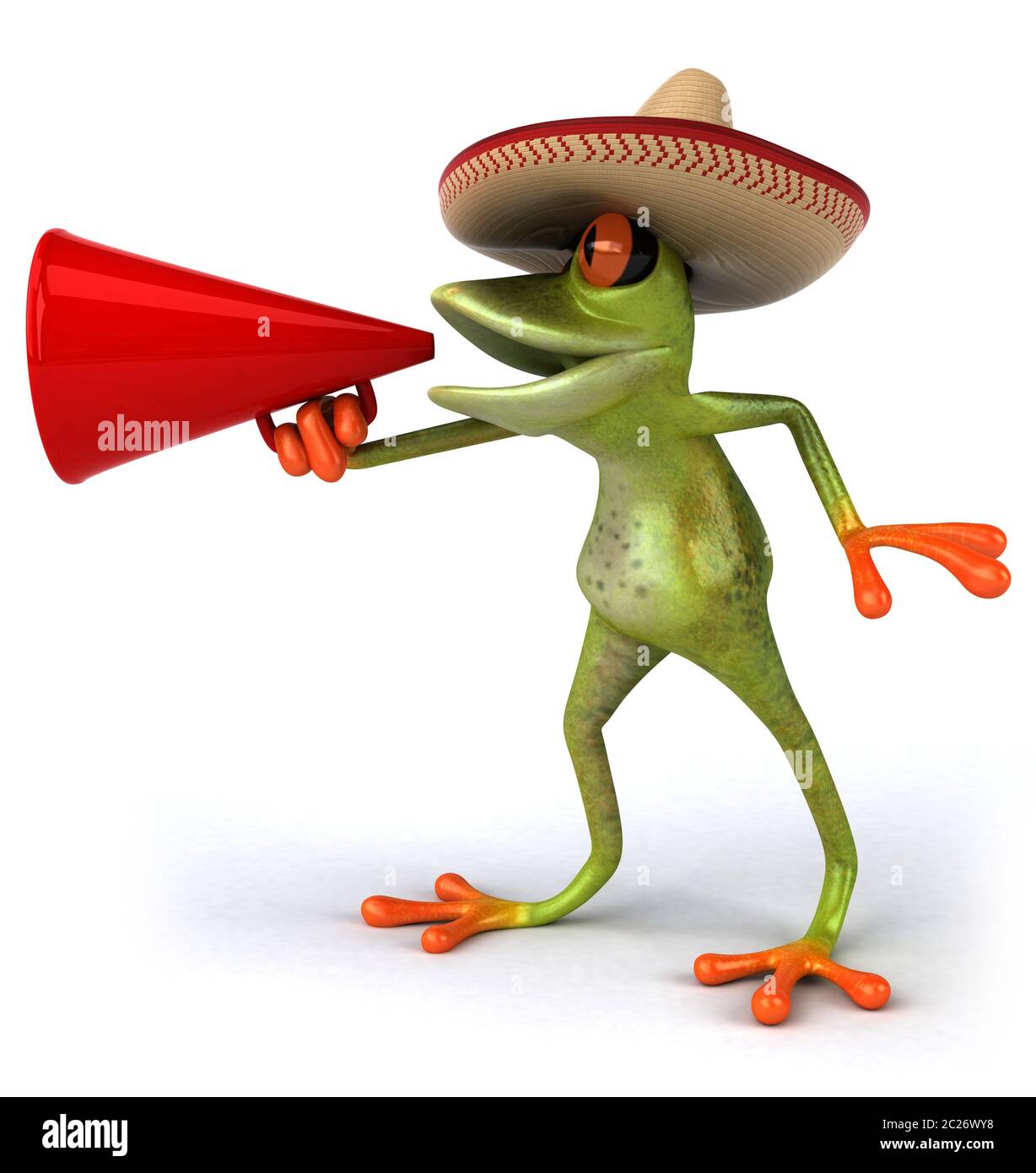 Fun frog - 3D Illustration Stock Photo - Alamy