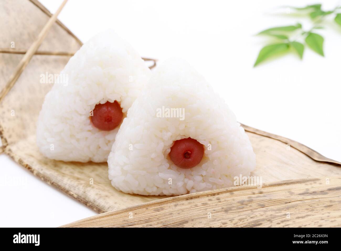 Onigiri, Japanese food, Japanese rice ball, rice triangle with umeboshi ...