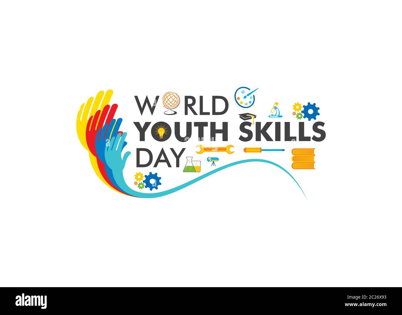 vector illustration of world youth skills day poster or banner design ...