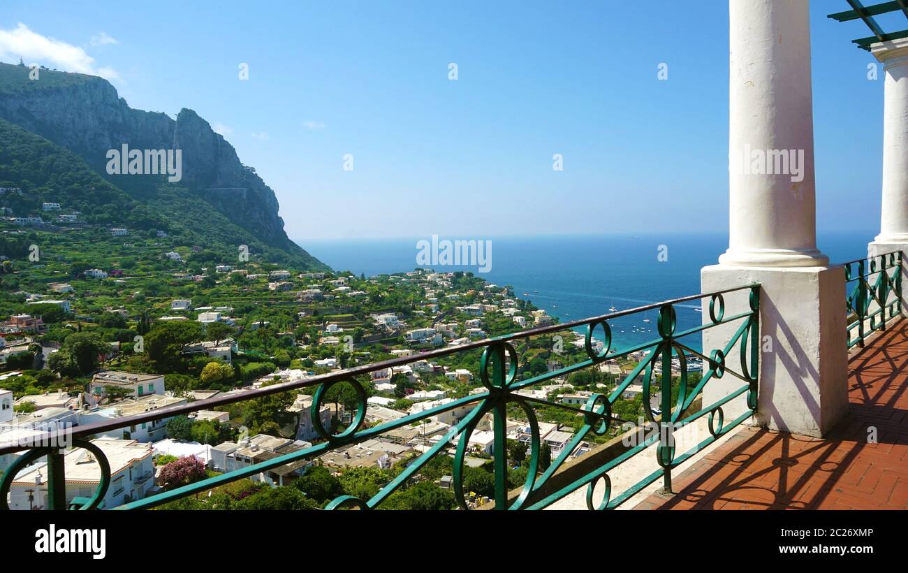 Amazing view of Capri town from a terrace of the island, Capri, Italy ...