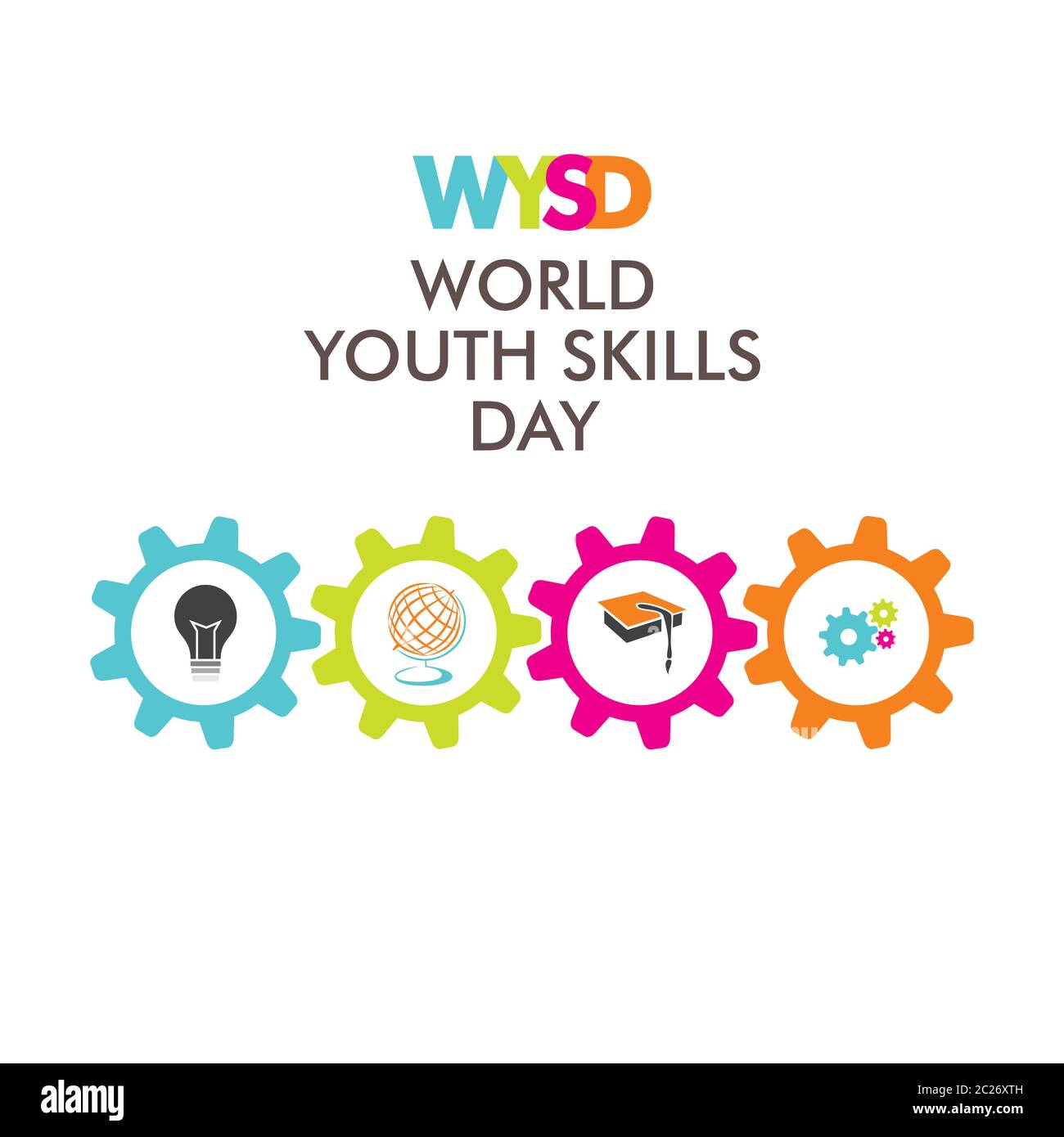 vector illustration of world youth skills day poster or banner design ...
