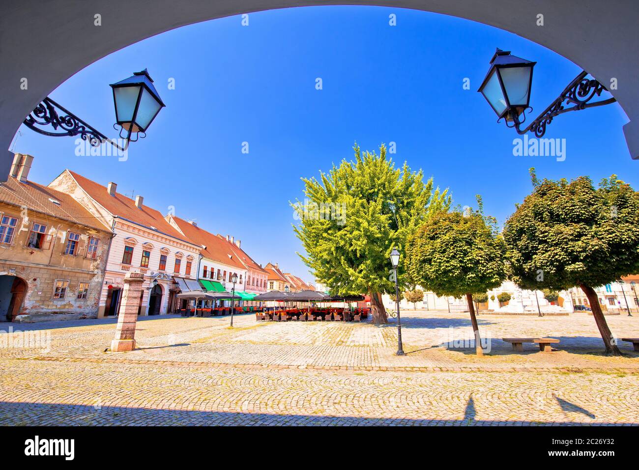 City of Osijek historic Tvrda town square view, Slavonija region of ...