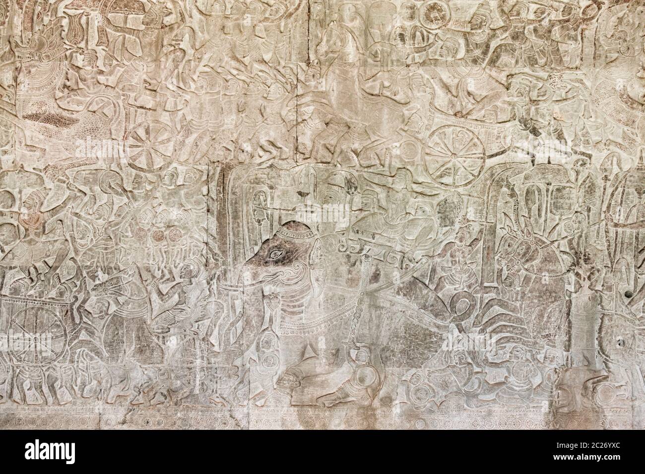 Angkor wat, Bas-relief of north wing at east gallery, scene as "Victory ...