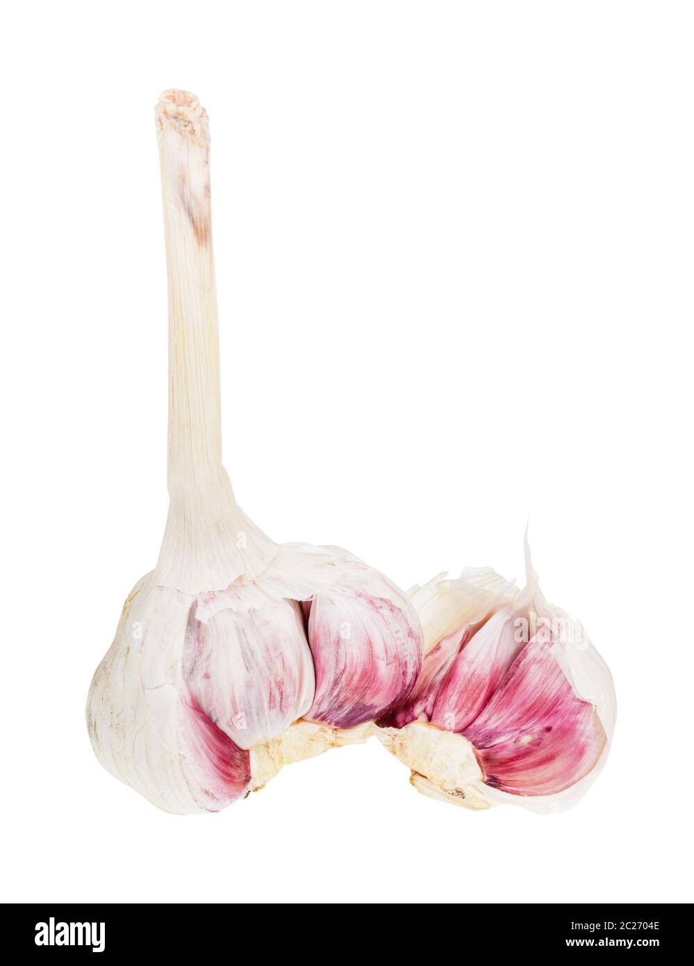 broken bulb of fresh garlic isolated on white background Stock Photo ...