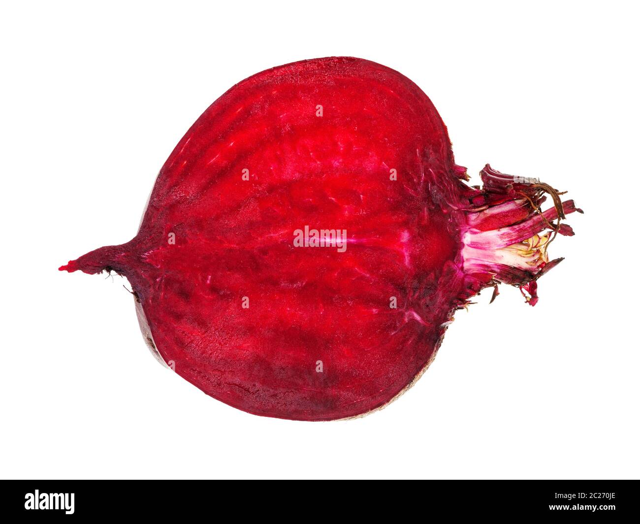 cross section of ripe garden beet root isolated on white background ...