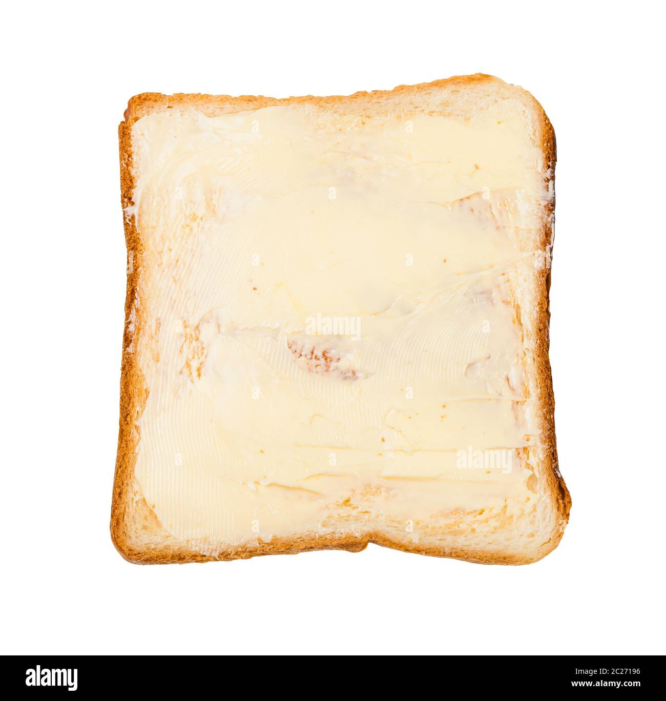 top view of open sandwich with toast and butter (bread and butter ...
