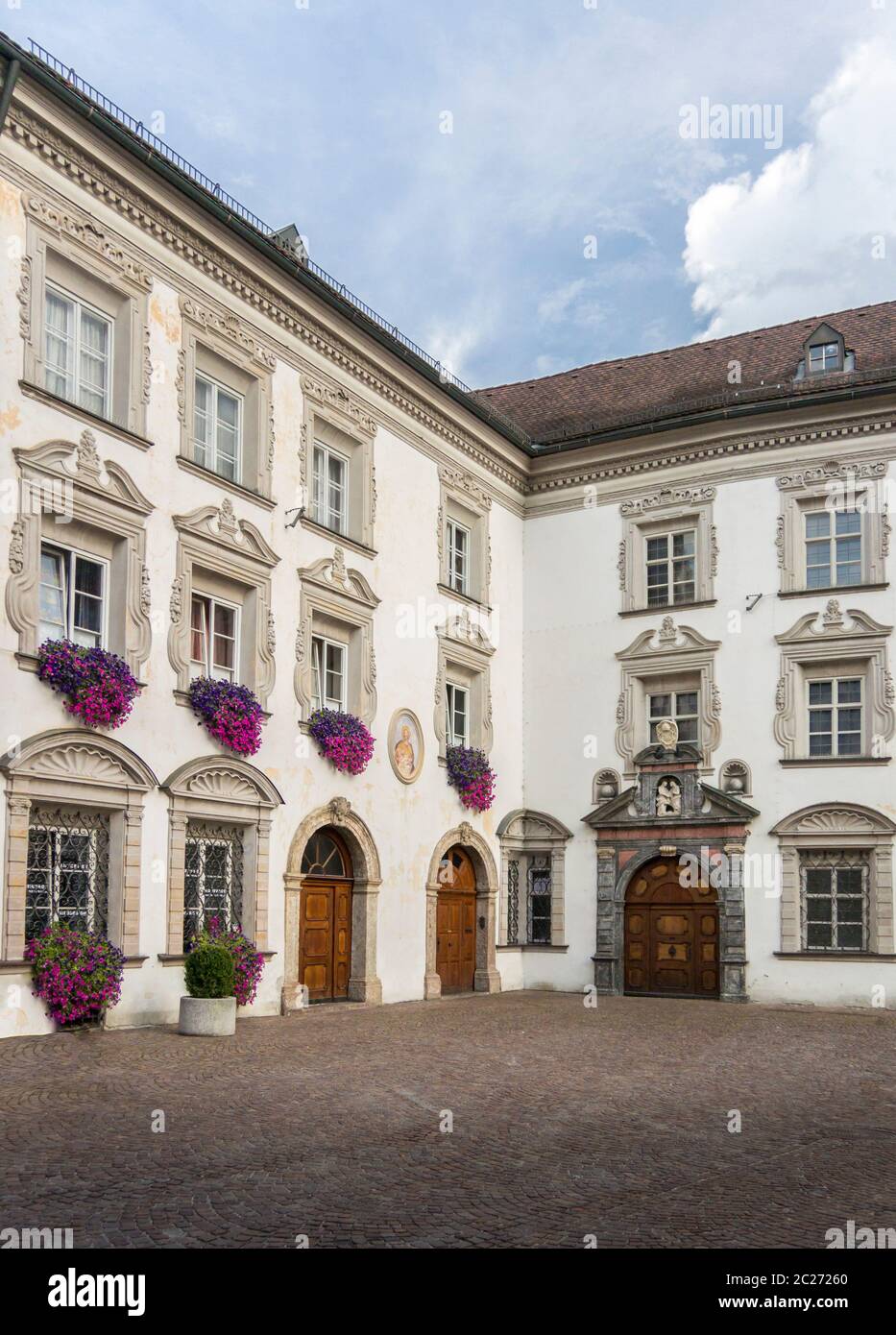 The Sacred Heart Convent in the ancient town of Hall in Tirol, Austria ...