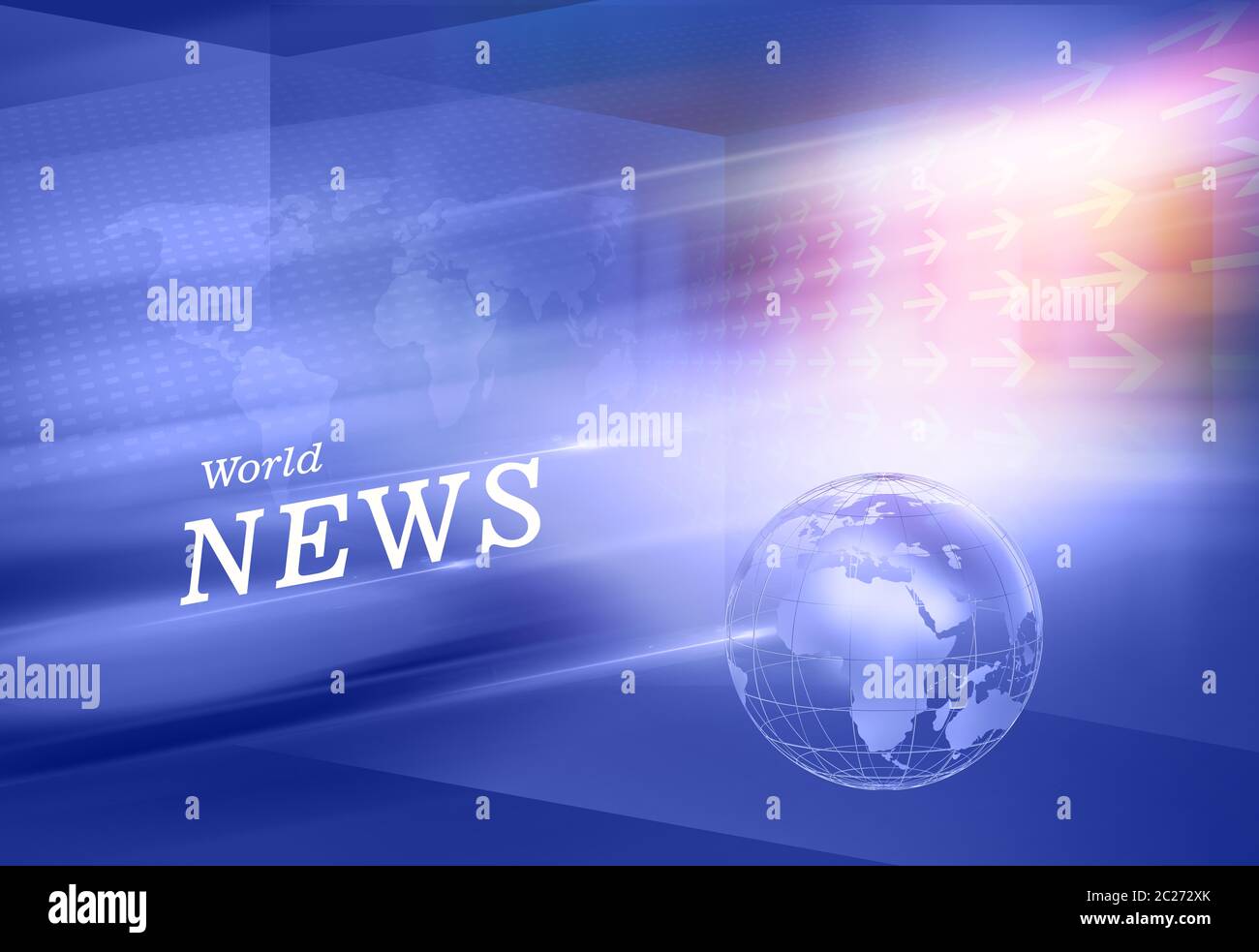 World News Background, News Text and Earth Globe in Front of Moving ...