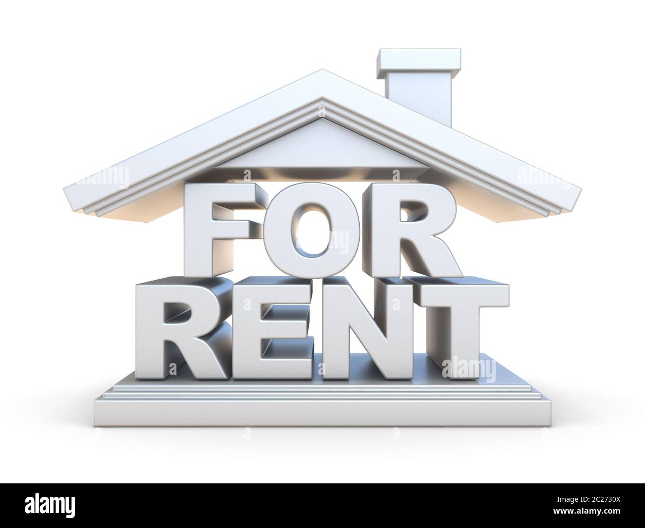 FOR RENT house sign front view 3D Stock Photo - Alamy