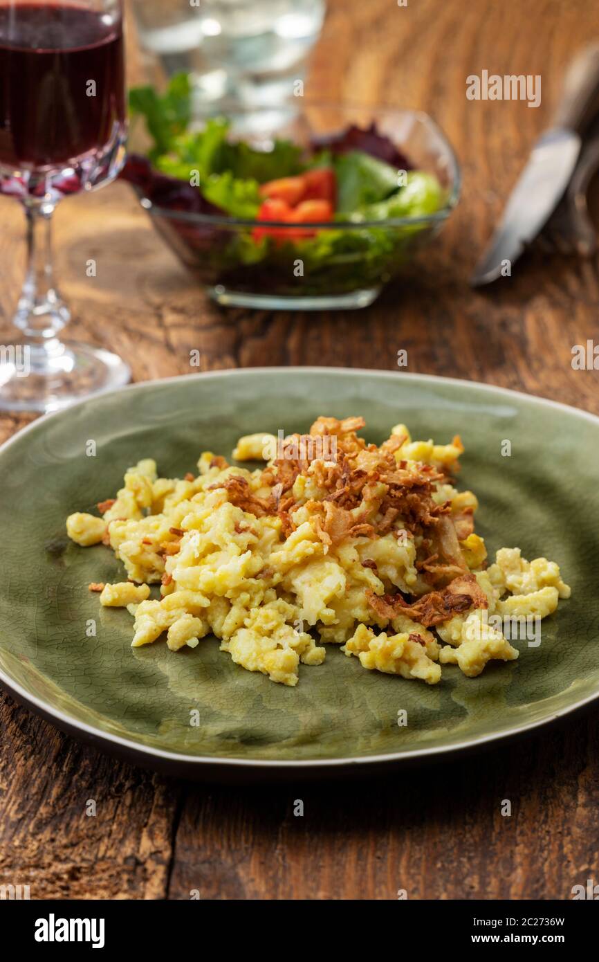 homemade swabian pasta dish on wood Stock Photo - Alamy