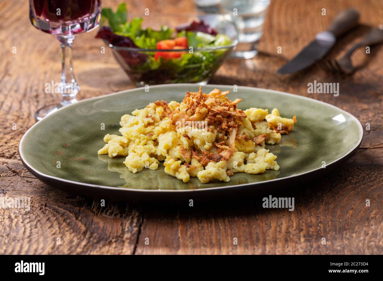 homemade swabian pasta dish on wood Stock Photo - Alamy