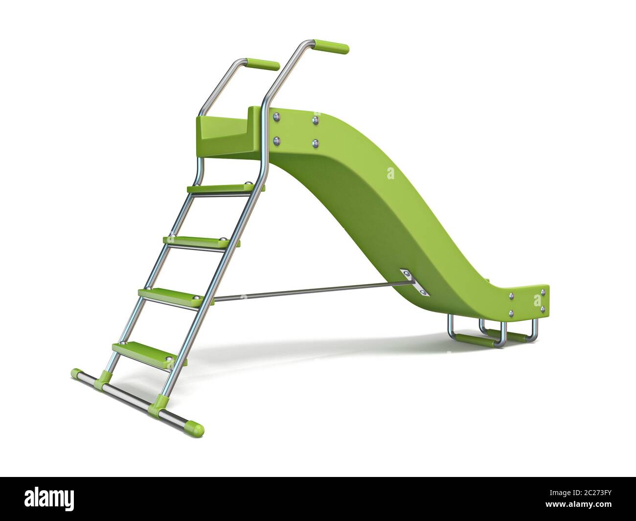 Green children slide 3D Stock Photo - Alamy