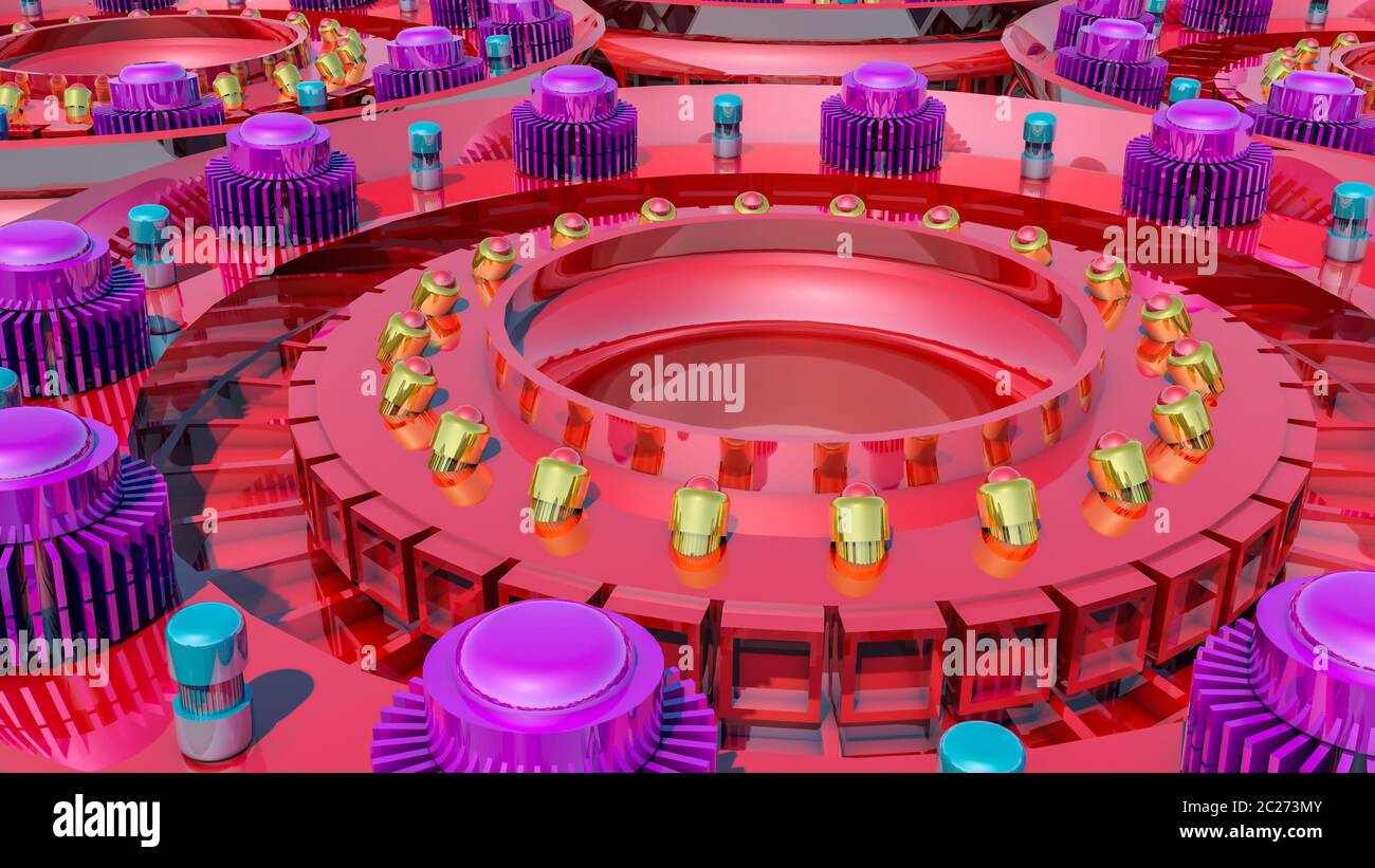 Abstract futuristic three-dimensional background of different 3d shapes ...