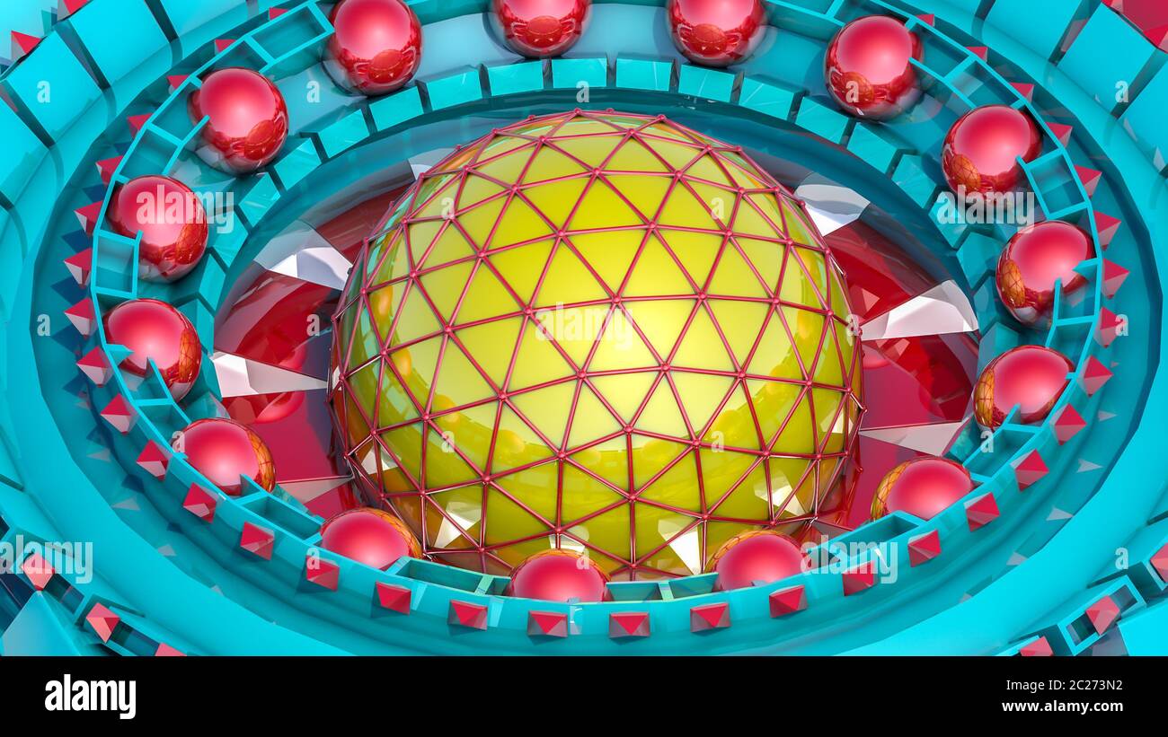 Abstract futuristic three-dimensional background of different 3d shapes ...