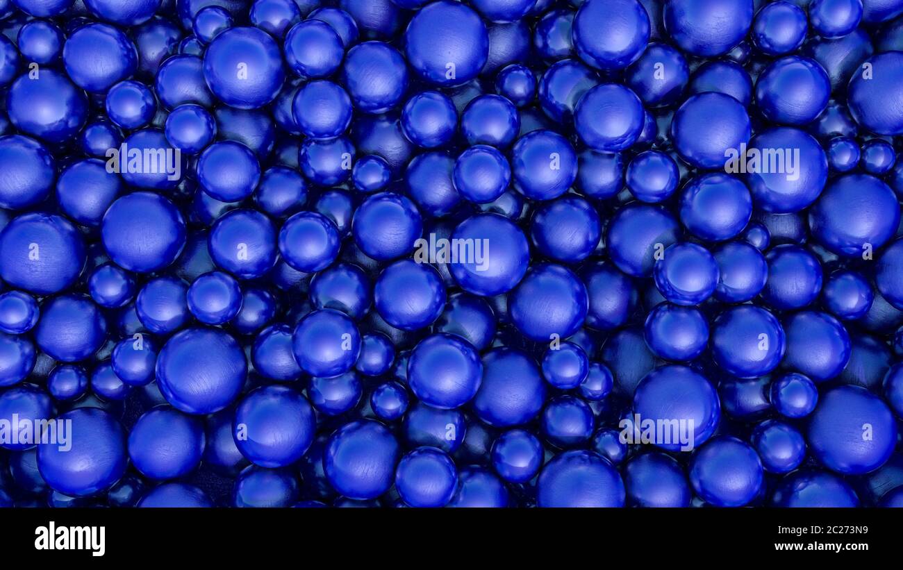 Abstract three-dimensional background of blue spheres with texture. 3d ...