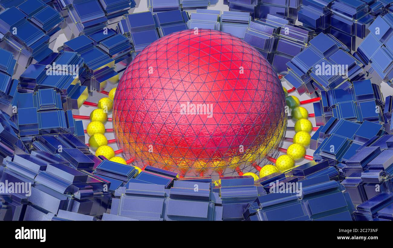 Abstract futuristic three-dimensional background of different 3d shapes ...